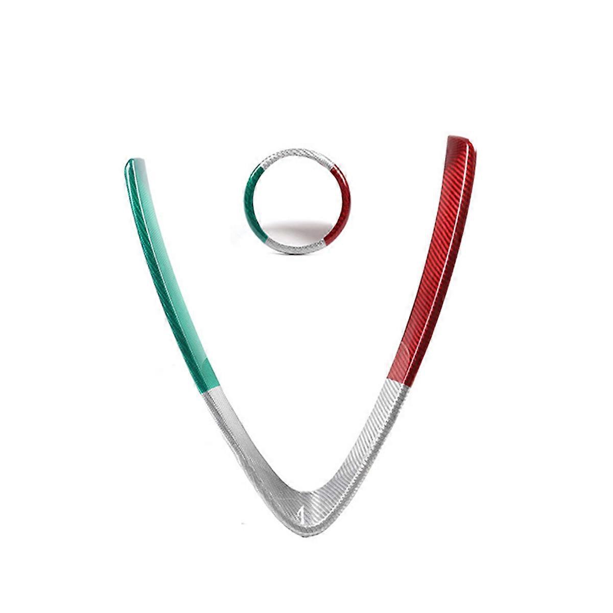 Real Carbon Fiber Car Front Grill Frame Circle Cover Trim & V-Shaped ...