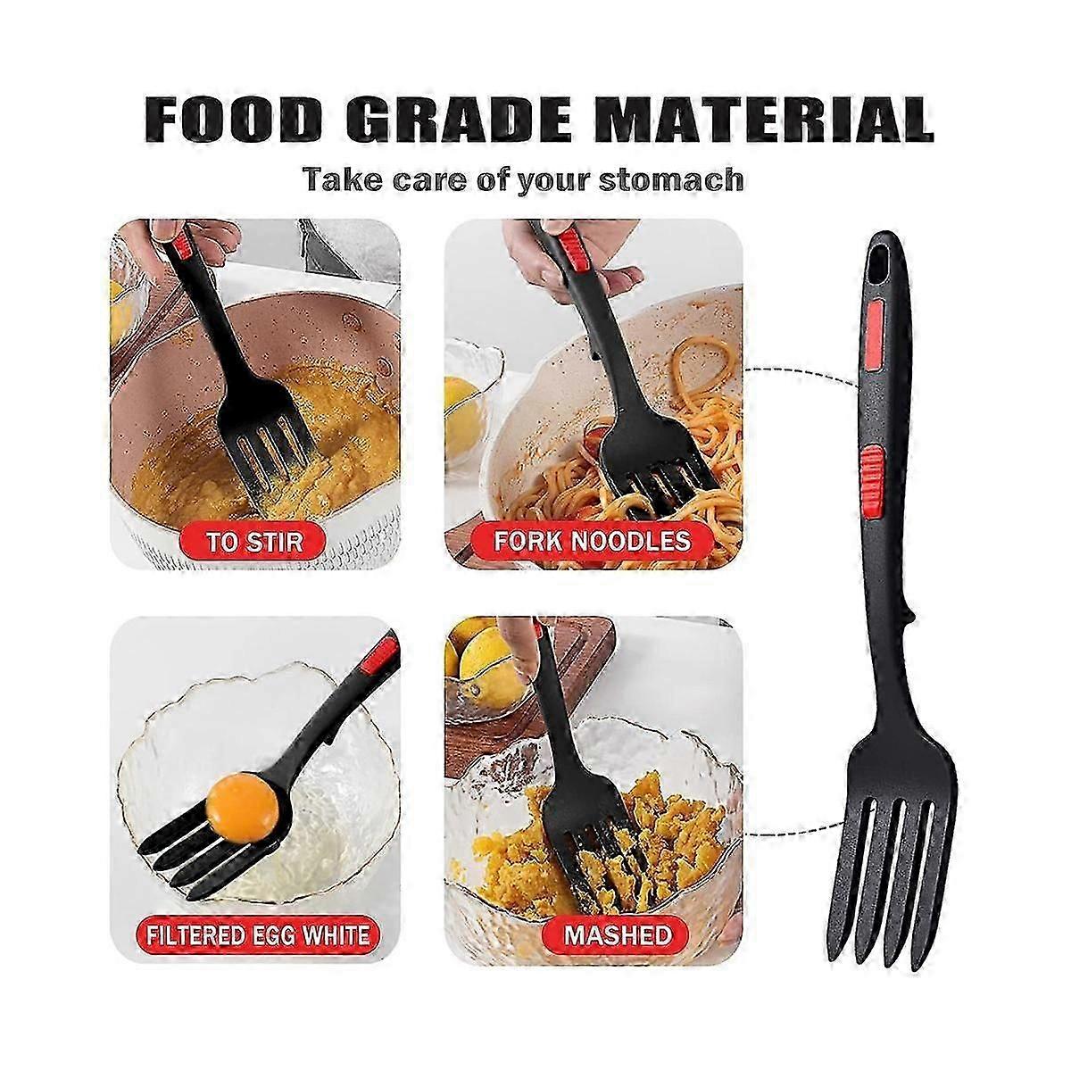 Silicone Flexible Fork, Heat-Resistant Cooking Fork Tools Dishwasher ...