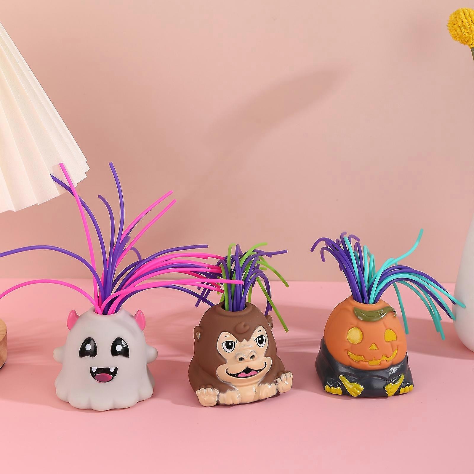Screaming Toy Hair Pulling Decompression Toy Desk Figurine Halloween ...