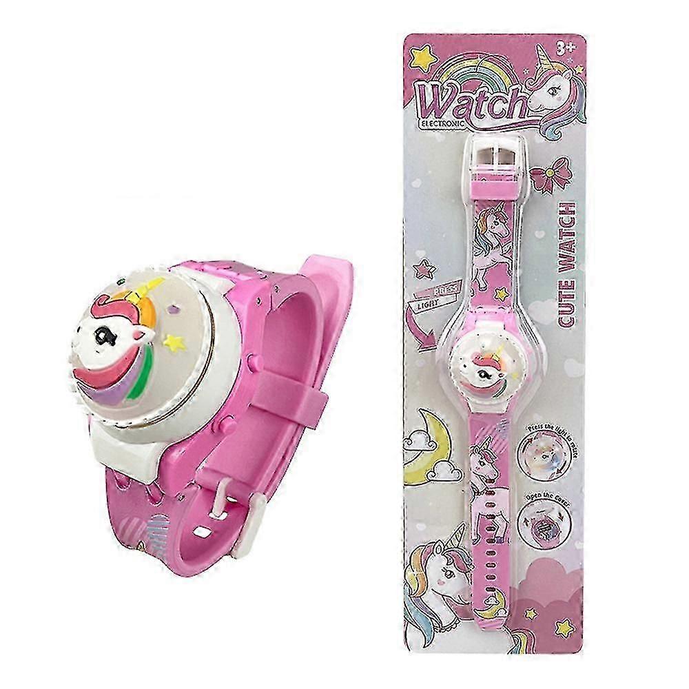 Kids 3d Cartoon Watch Flashing Light Up Glow Digital Watches Spinning ...
