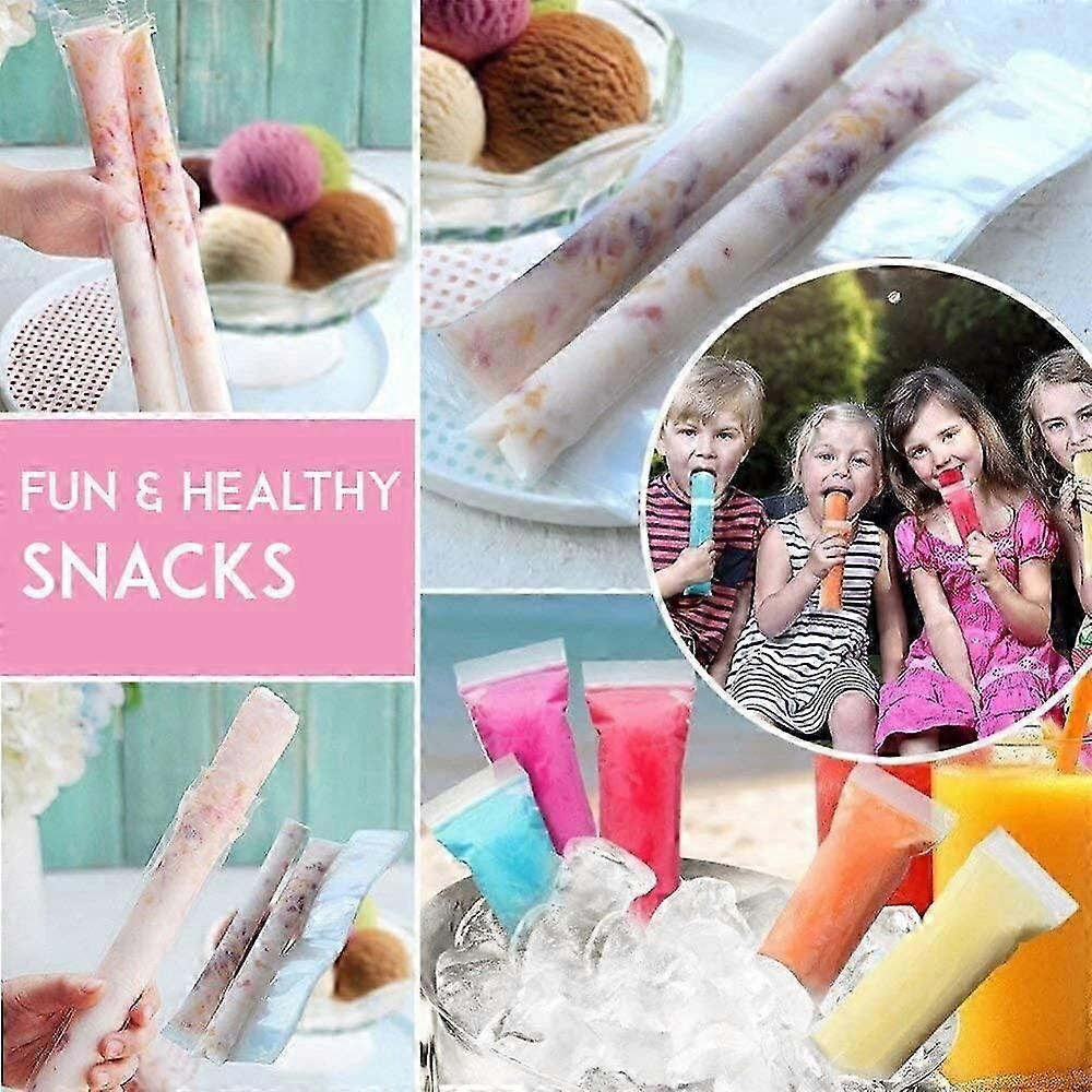 100pcs Popsicle Bags for Kids Adults, Disposable Ice Pop Bags with ...