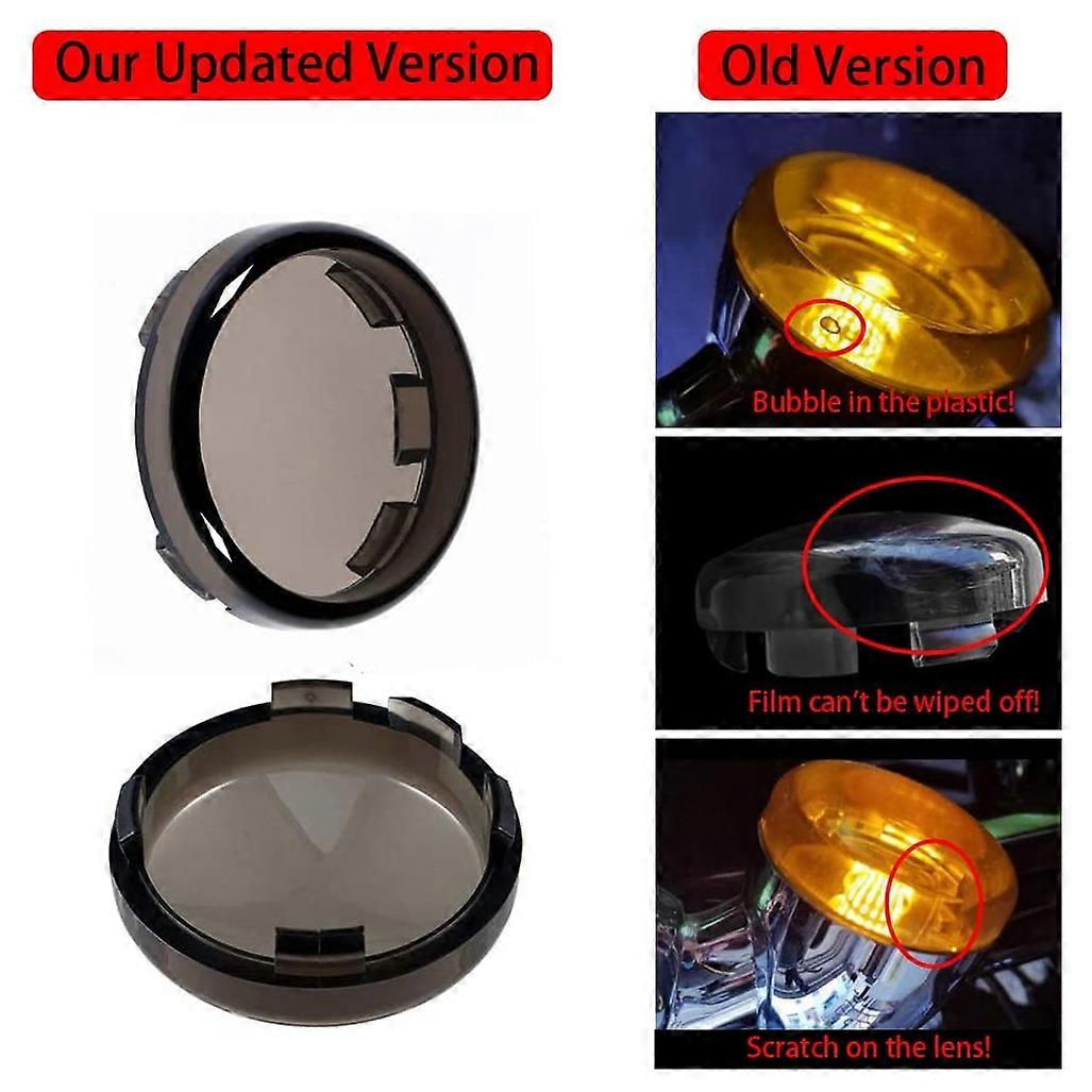 4PCS Smoked Front Turn Signals LED Lights Panel Motorcycle 1157 Insert ...