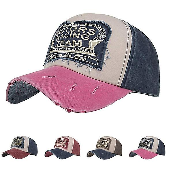 Cotton Baseball Cap Unisex Racing Team Cap Adjustable Distressed ...