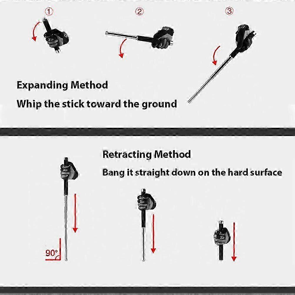 3 Section Telescopic Pole Walking Sticks Poles Stick Ultralight ...