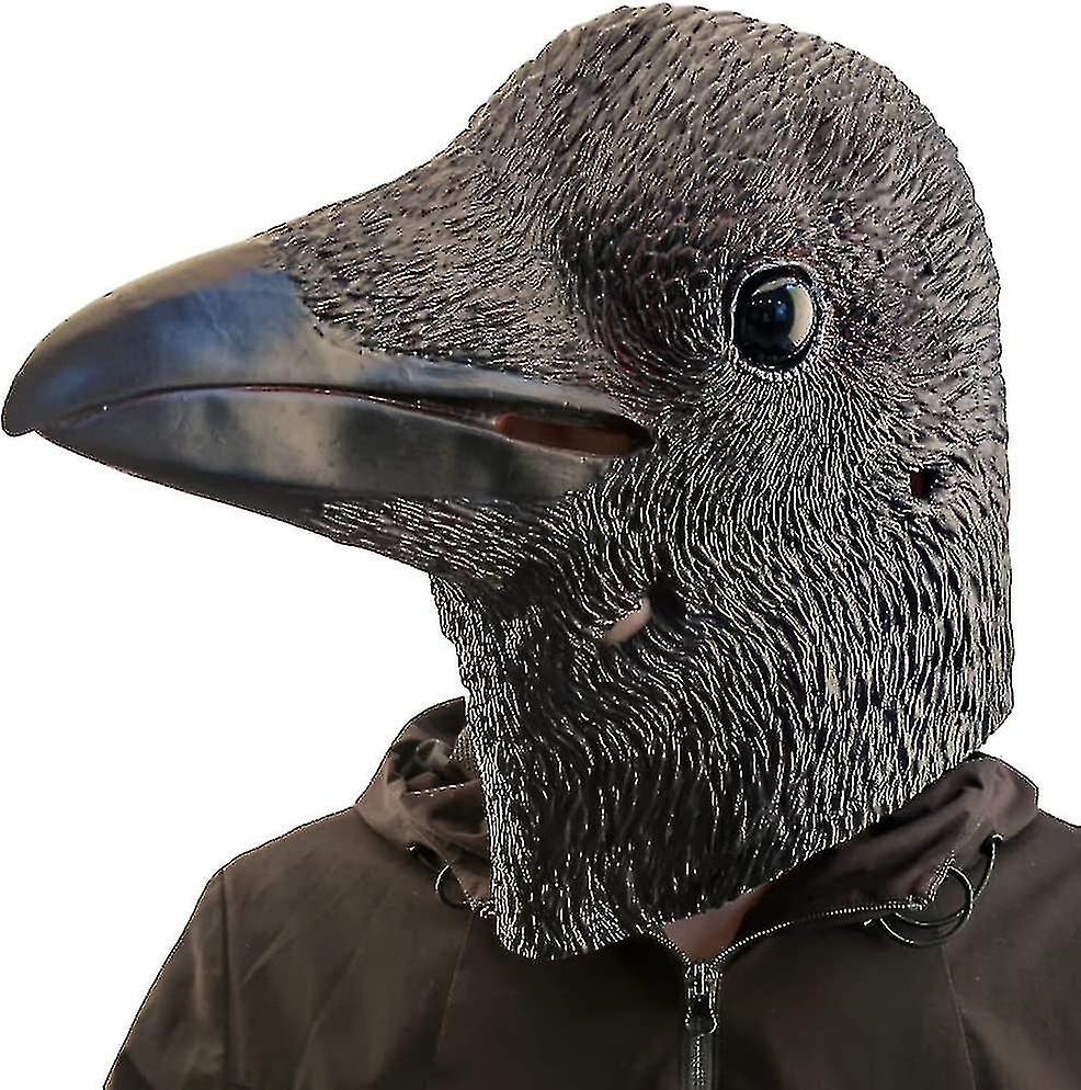 Crow Mask Animal Latex Full Head Realistic Bird Masks Fancy Dress For ...