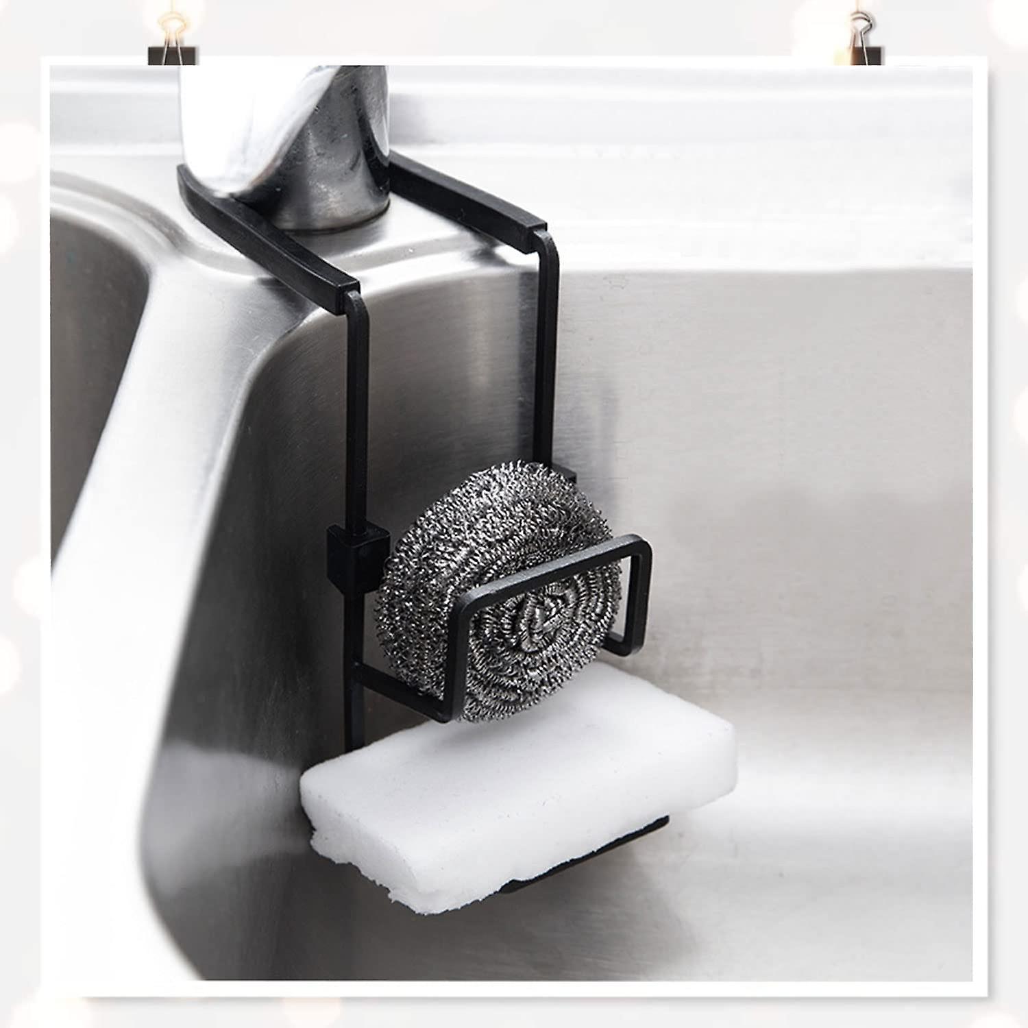 Kitchen Sponge Holder Hanging Organizer - Waterproof Metal Sink Holder ...