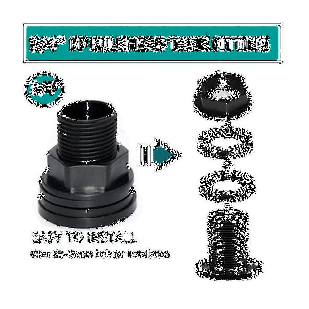 Pvc Bulkhead Fitting Double Threaded Bulkhead Water Tank Connector pour ...