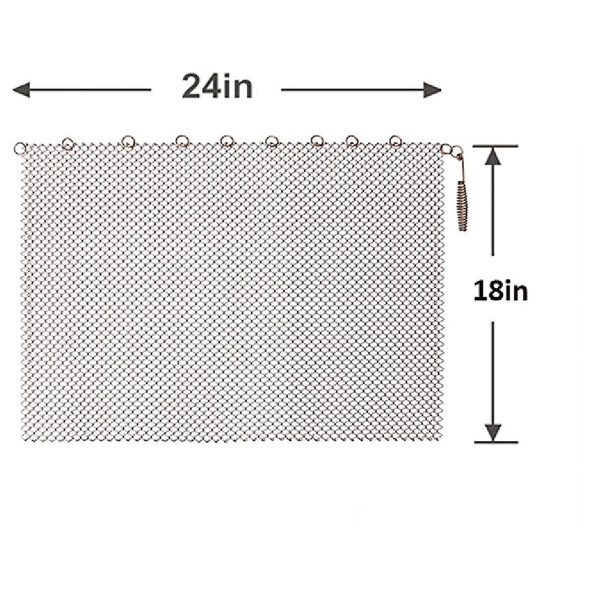 Fireplace Mesh Screen Curtain,2 Packs Spark Guard Mesh Metal Fire ...