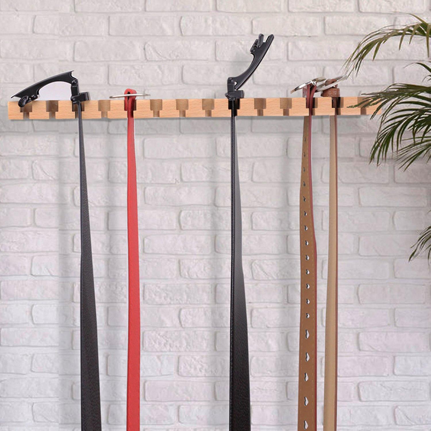 Wooden Belt Hanger 2-in-1 Design 14 Slots Space-Saving Eco-friendly ...