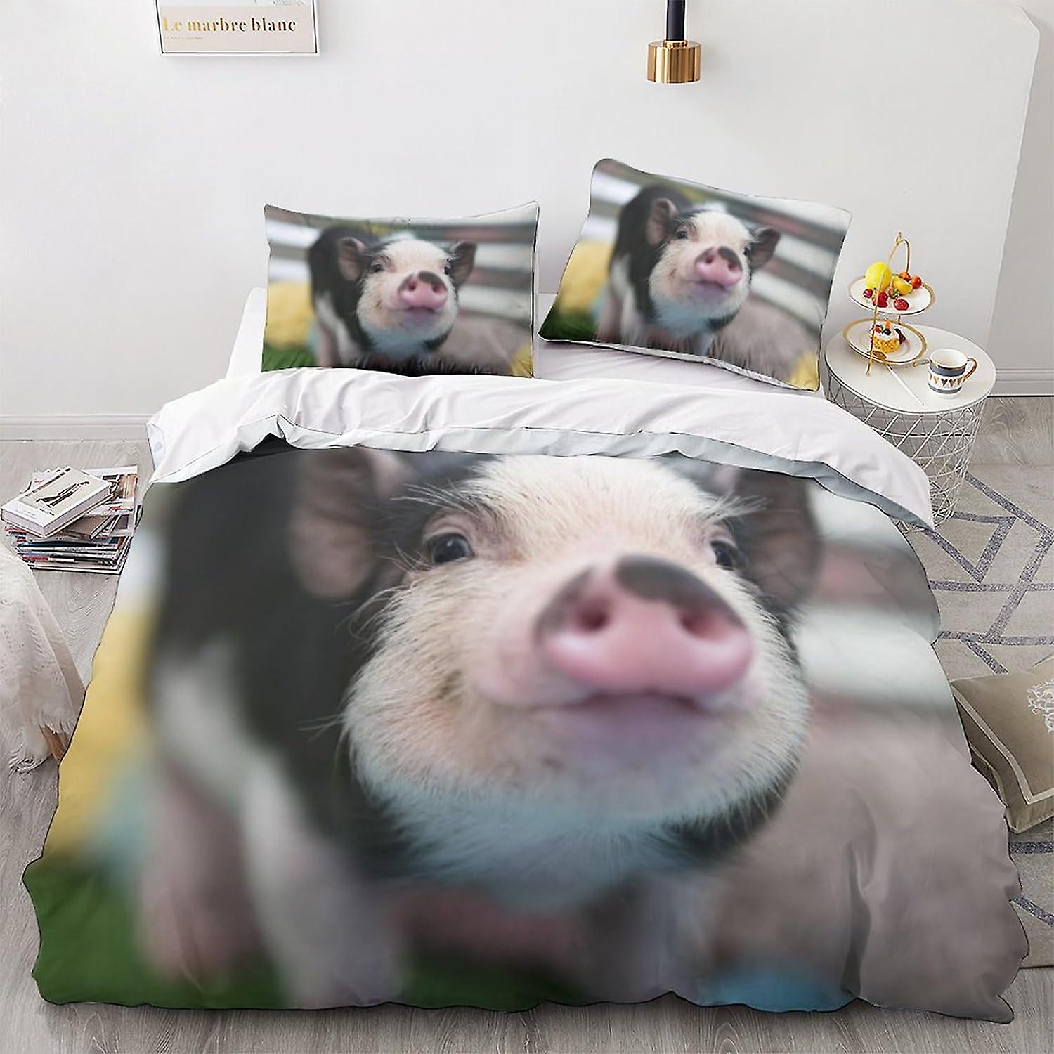 Pig Swine Quilt Cover Set 3D Printed Bedding Cute Animals Duvet Cover ...