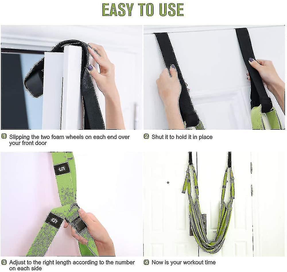Waist Stretch Strap With Door Anchor,adjustable Yoga Exercise Strap ...