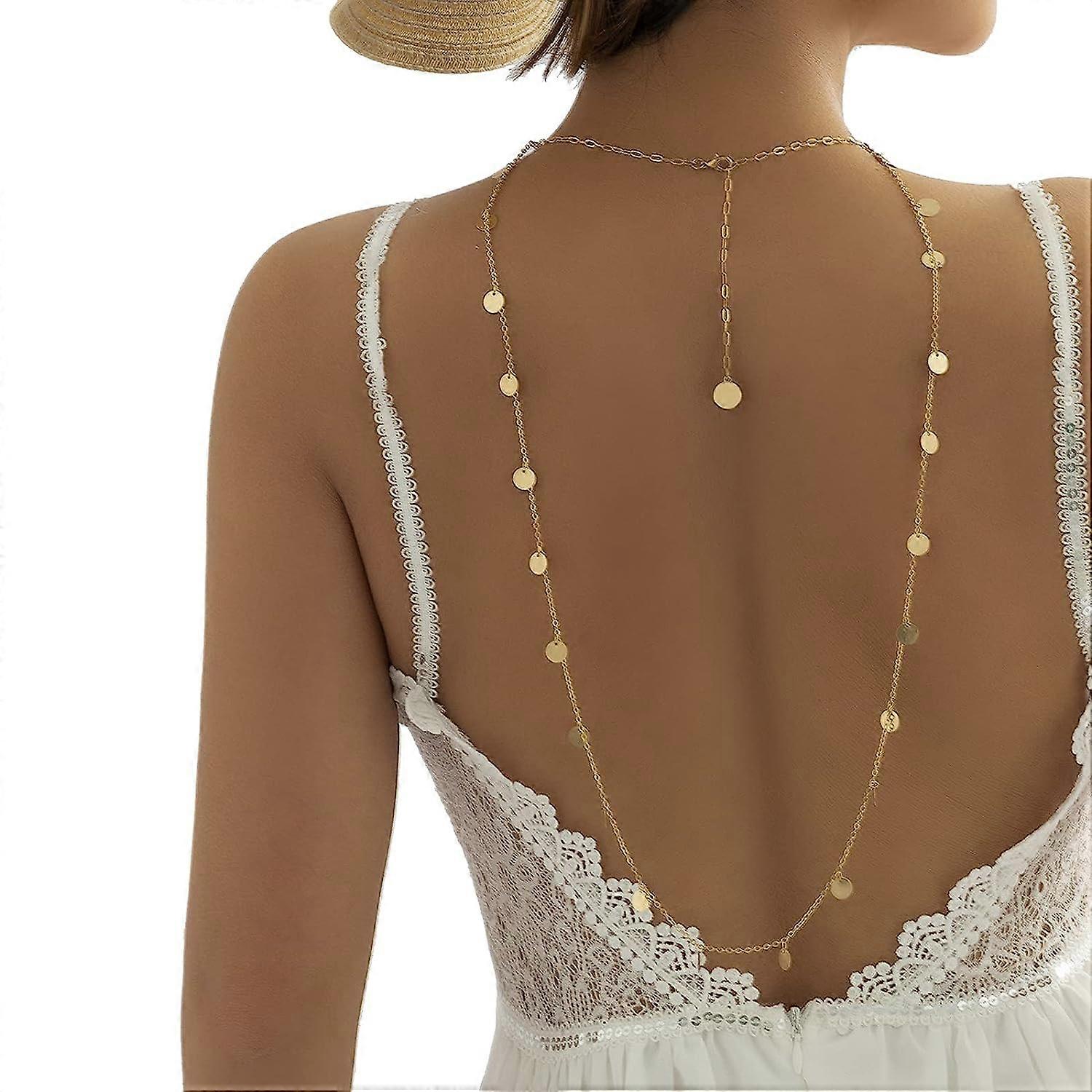 Simple Pearl Bra Body Chain with Necklace Beads Metal Long | Fruugo DK