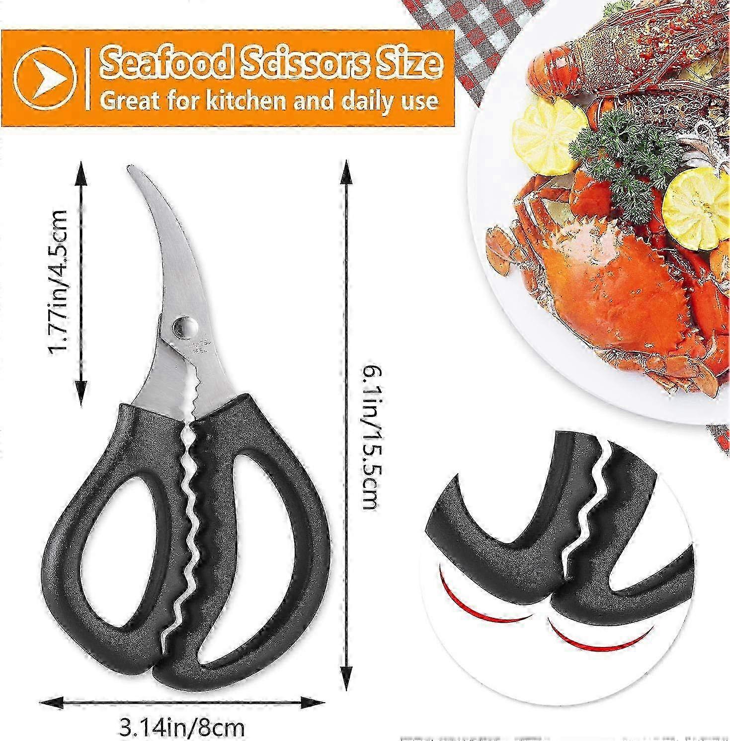 4PCS Seafood Scissors Crab Scissors Stainless Steel Seafood Fish Crab ...