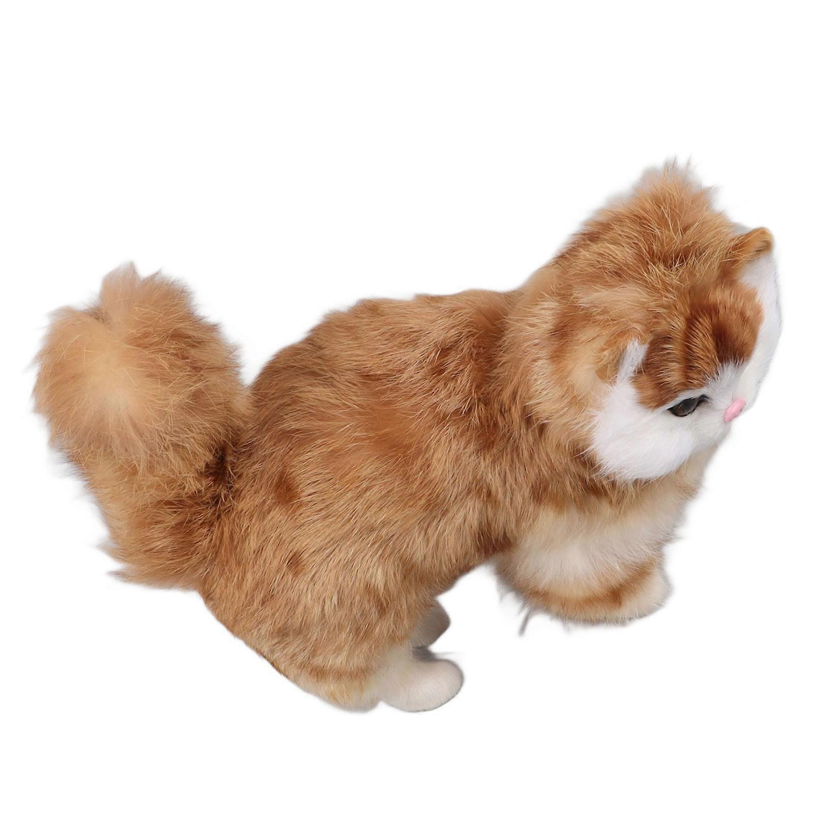 Simulated Cat Plush Toy Realistic Adorable Cat Stuffed Animal Doll Toy ...