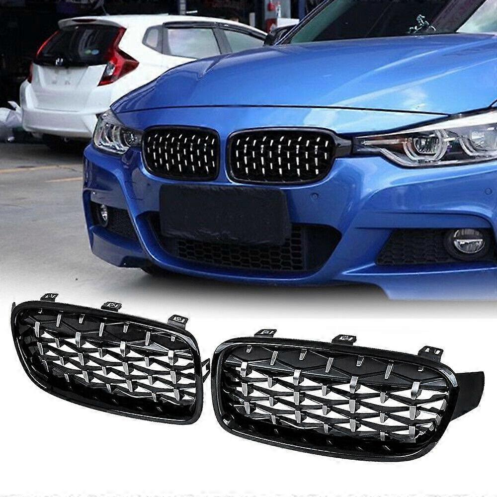 Front Kidney Grill, Front Hood Diamond Grille Meteor Grill for F30 F31 ...