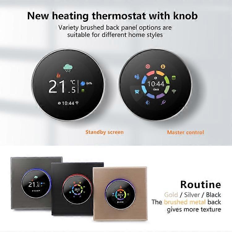 BHT-7000-GBLW 95-240V AC 16A Smart Knob Electric Heating Thermostat ...