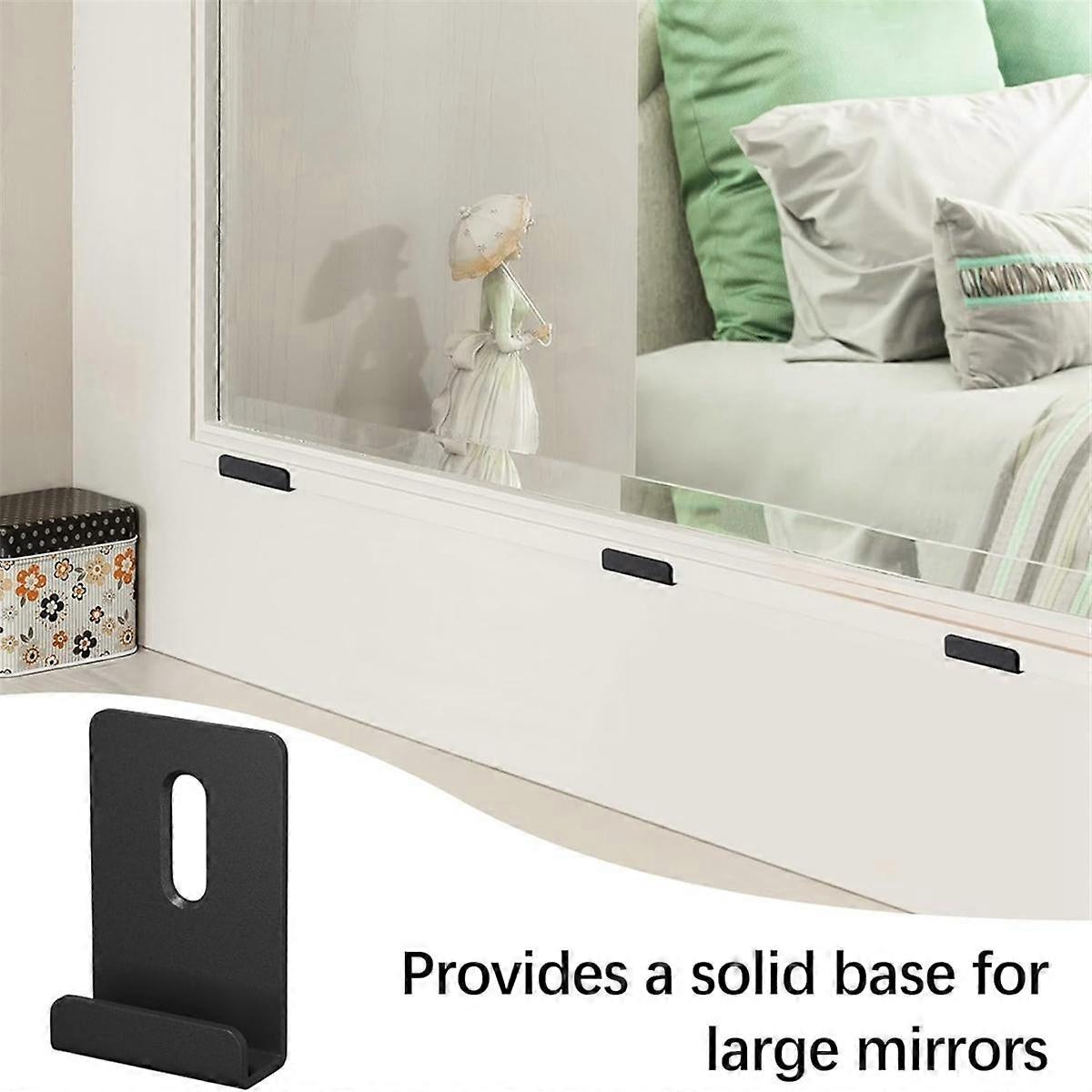 12 Pcs Mirror Clips Wide Channel Mirror Hanger for Frameless Mirror ...