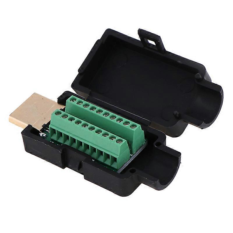 HDMI Male 19P Plug Breakout Terminals Solderless Connector With Cover ...
