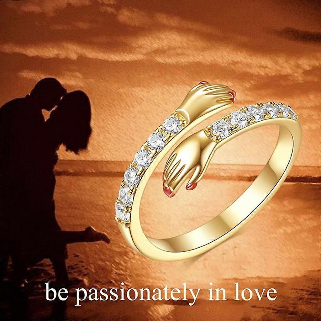 Fashion Open Rings Hands Hug Promise Ring Alloy Stacking Rings for Men ...