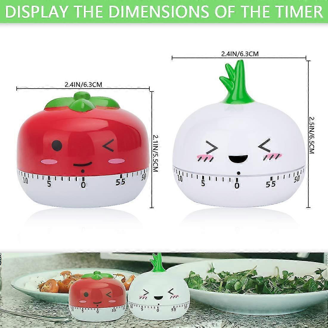 Kitchen Timer, 60-minutes Mechanical Timer Cute Vegetables Wind Up ...