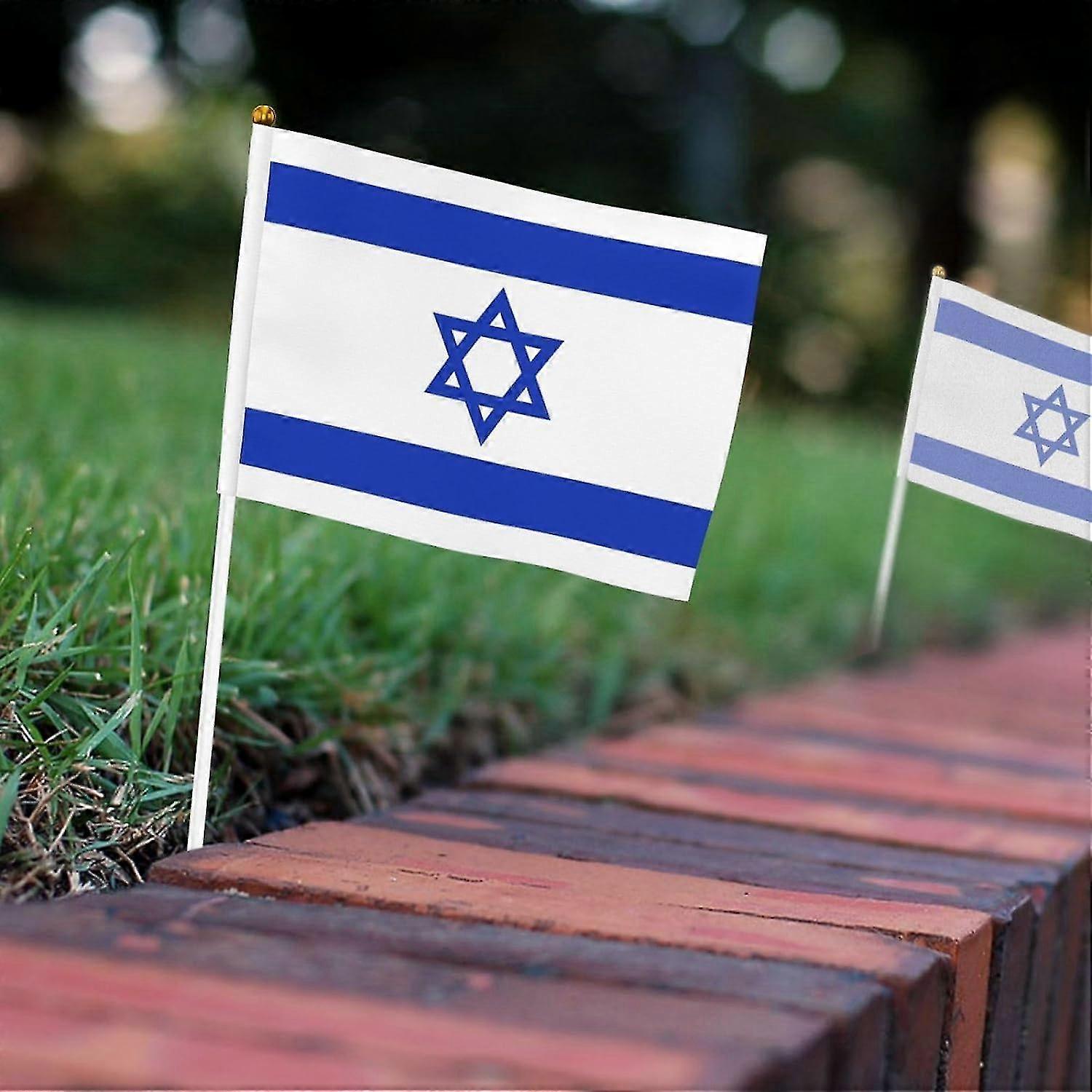 Israel Mini Flag, Bandera De Israeli Jewish Stick Flags, Hand Held ...