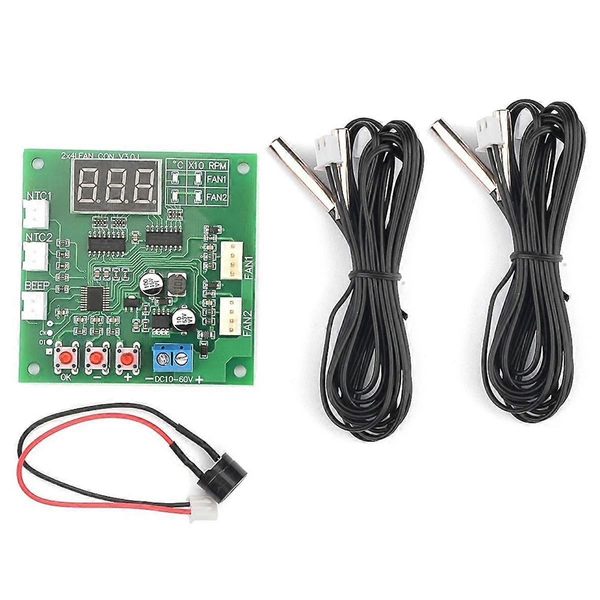 2 Channel 4 Wire DC 12V 24V 48V PWM Motor Fan Speed Controller Digital ...