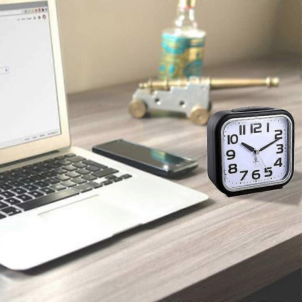 Silent Alarm Clocks Bedside Non Ticking Battery Powered Clockswhite ...