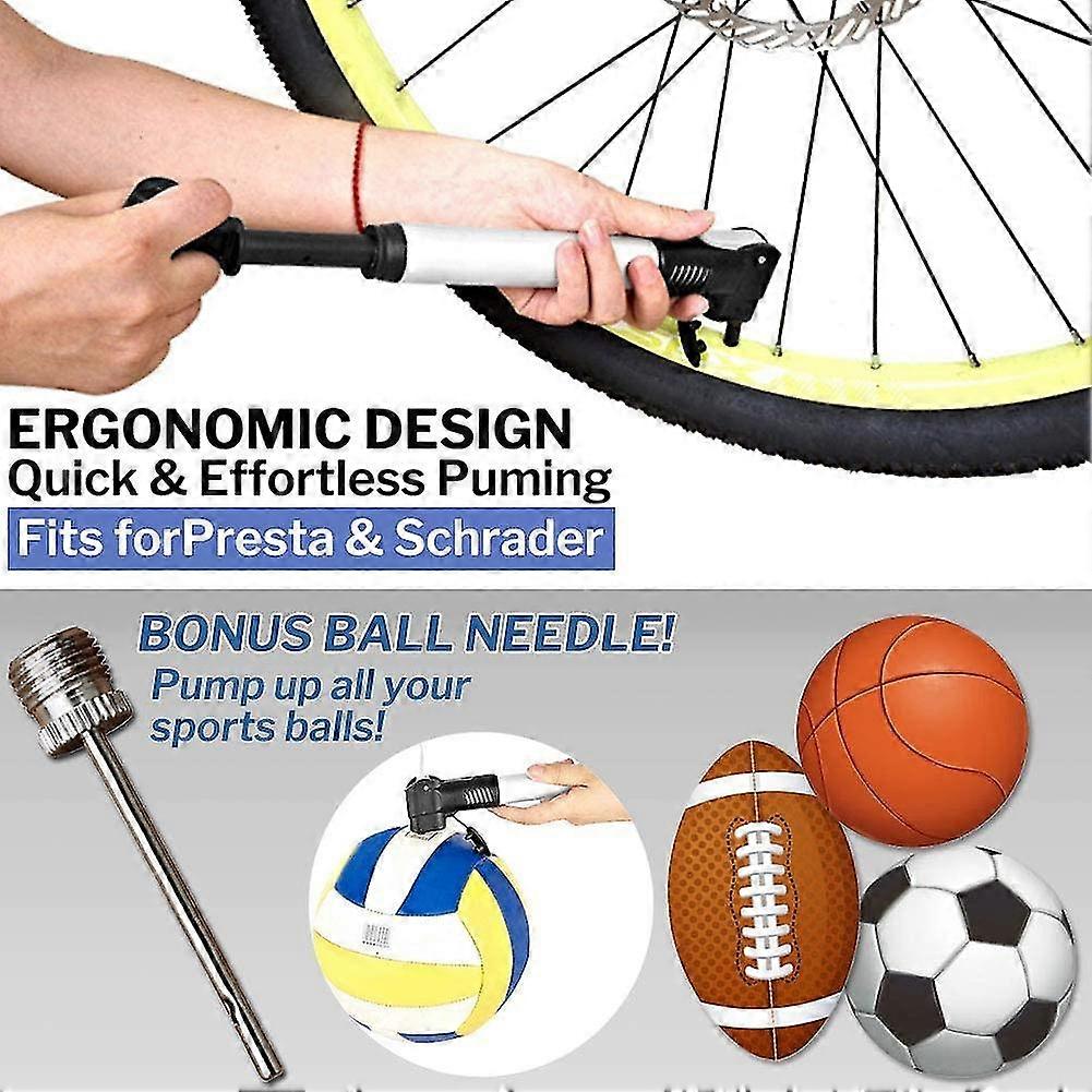 Mini Bike Pump Portable Frame Pump Fit Presta & Schrader, Mini Bike ...
