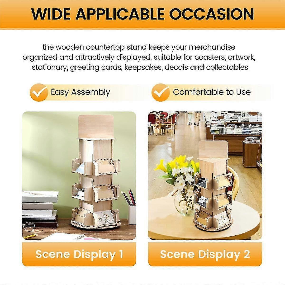 Rotating Display Stand,rotating Sticker Display Stand,wooden Greeting ...