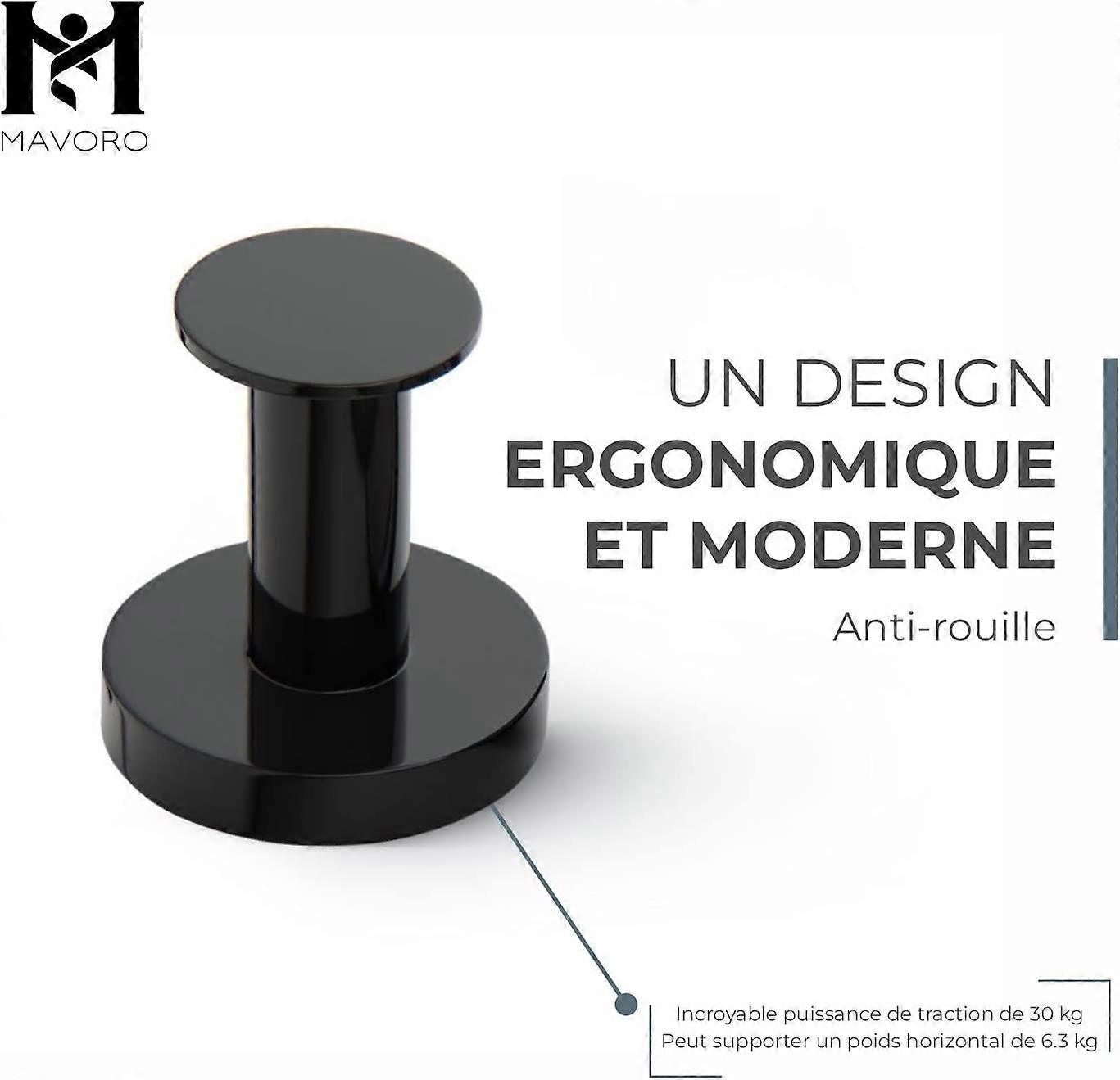 Magnetic Coat Rack for Hanging Coats and Bags, 2 Extremely Strong Black ...