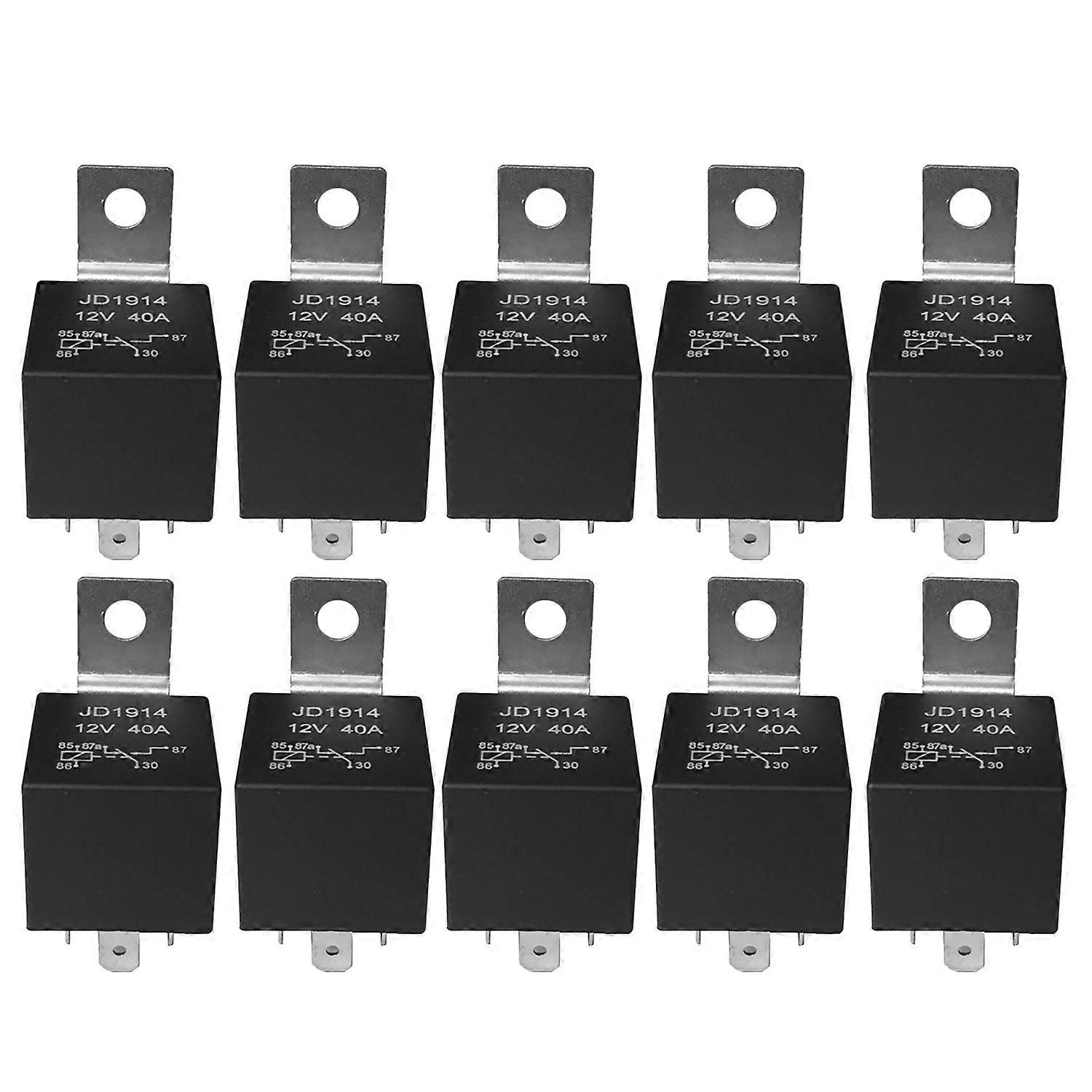 10 Pcs 5 Pin 12V Relay Switch (SPDT) (30/40 Amp) 12 Volt Automotive ...