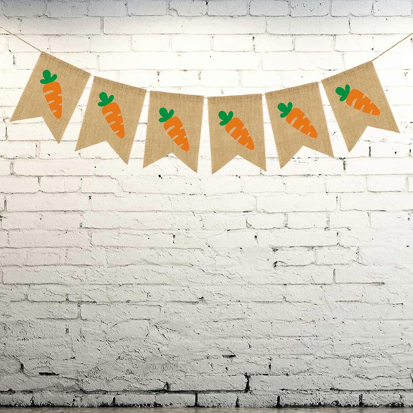 Easter Colorful Bunny Carrot Pattern for Banner 2M Bunting Garland Pull ...