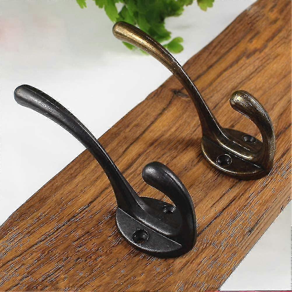 10 Pieces Vintage Black Wardrobe Hooks, Wall Hooks Metal Hook Coat Hooks With 25pcs Screws ...