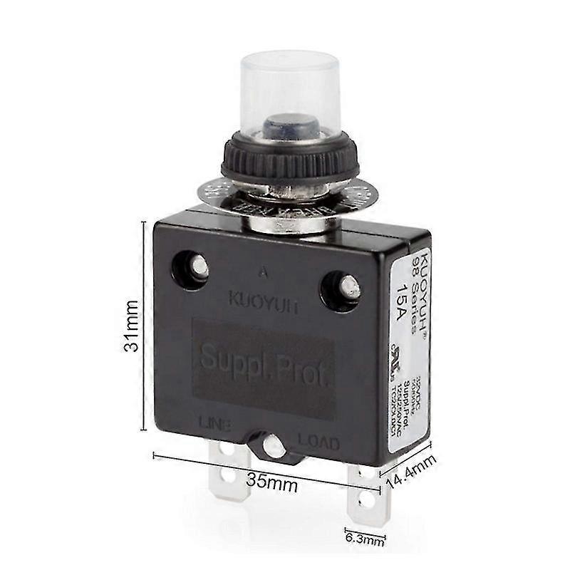Kuoyuh 98 Series 15a Manual Reset Thermal Overload Protector Switch 3a ...