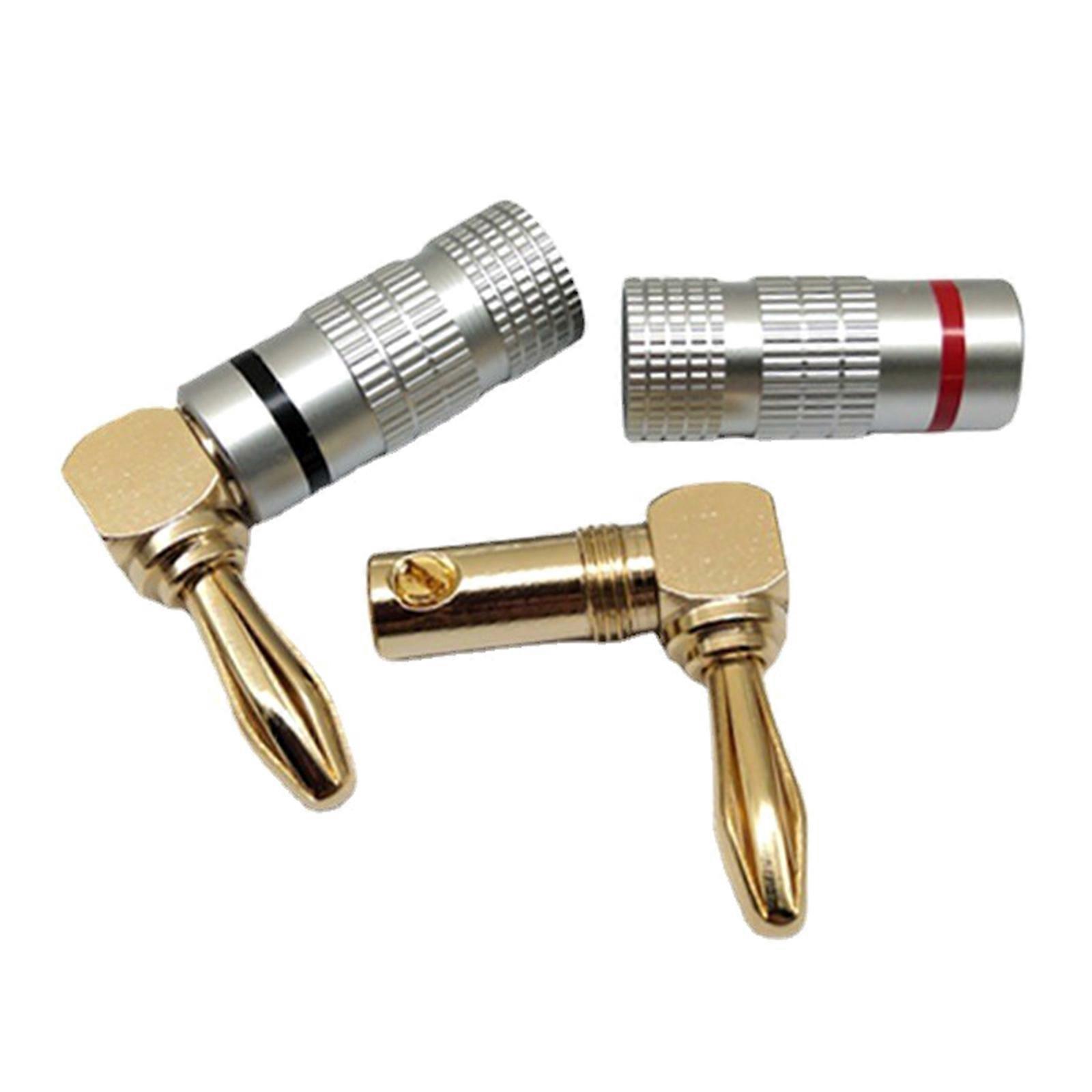 Gold Plated Speaker Plugs Stackable Banana Plugs for Speaker Wire Right ...