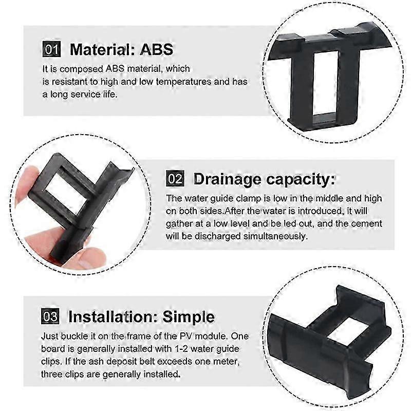 16pc 35mm Solar Panel Water Drainage Clips,PV Modules Clips for Water ...