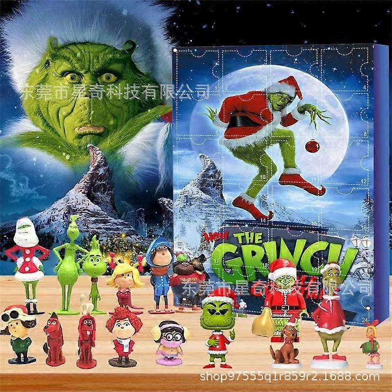 Grinch 24Pcs Countdown Calendar Blind Box Green Monster Grinch ...