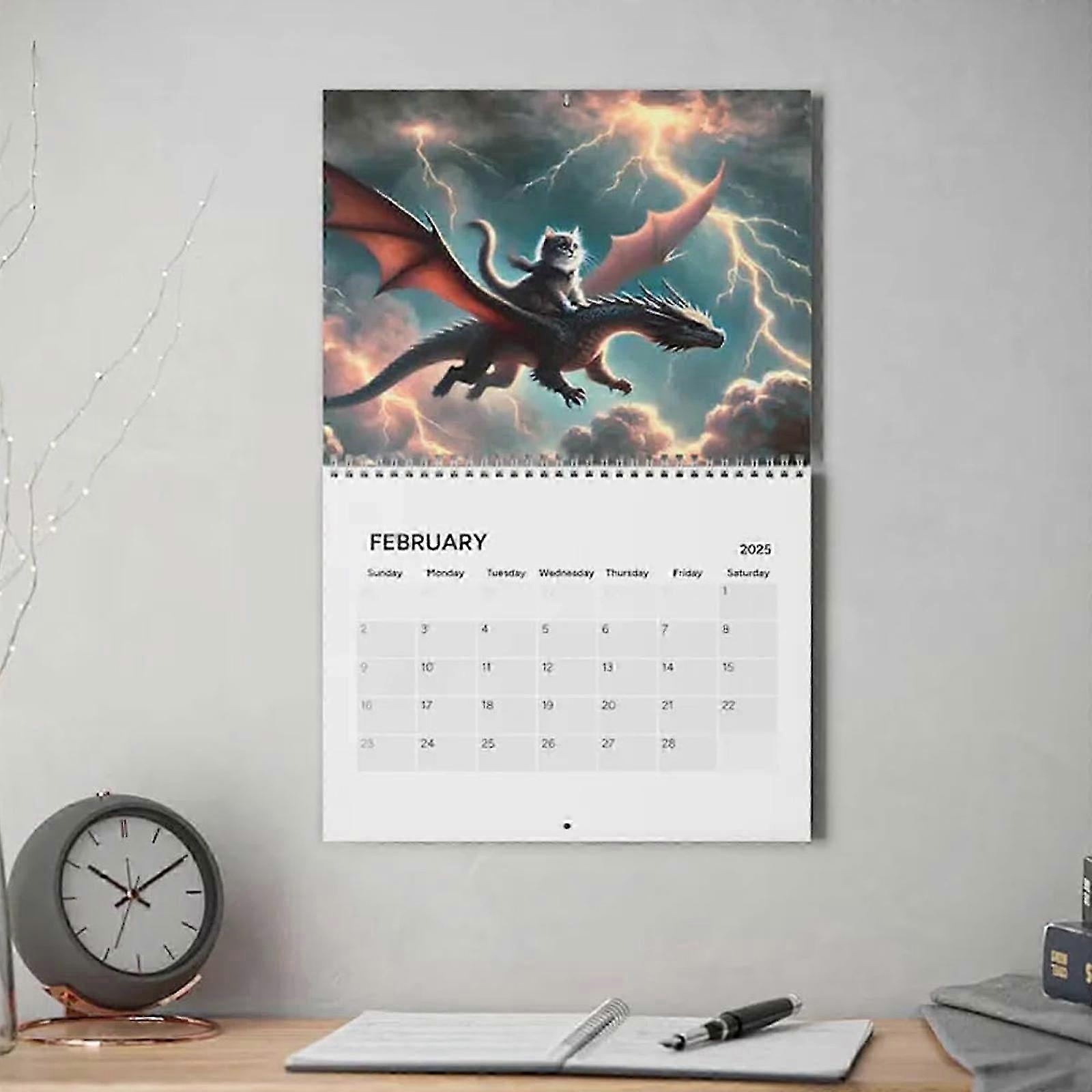 2026 Hilarious Cats on Dragons Calendar 2025 | Fruugo AU