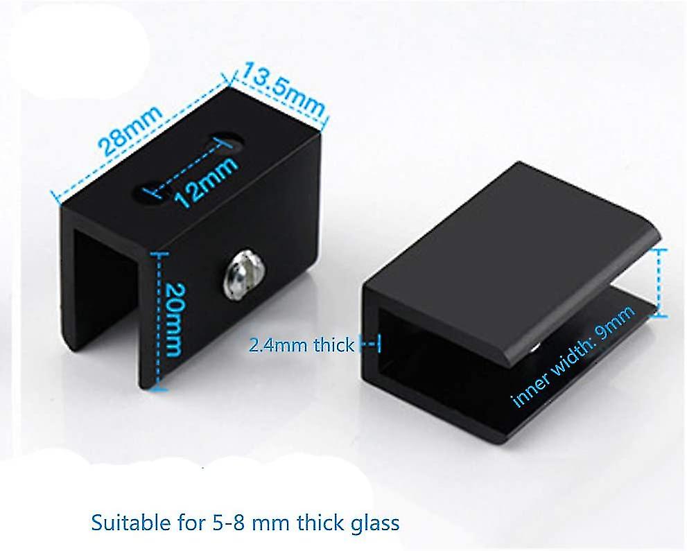 8 Pack Square Aluminum Alloy Glass Shelf Brackets (suitable For 5-8mm ...