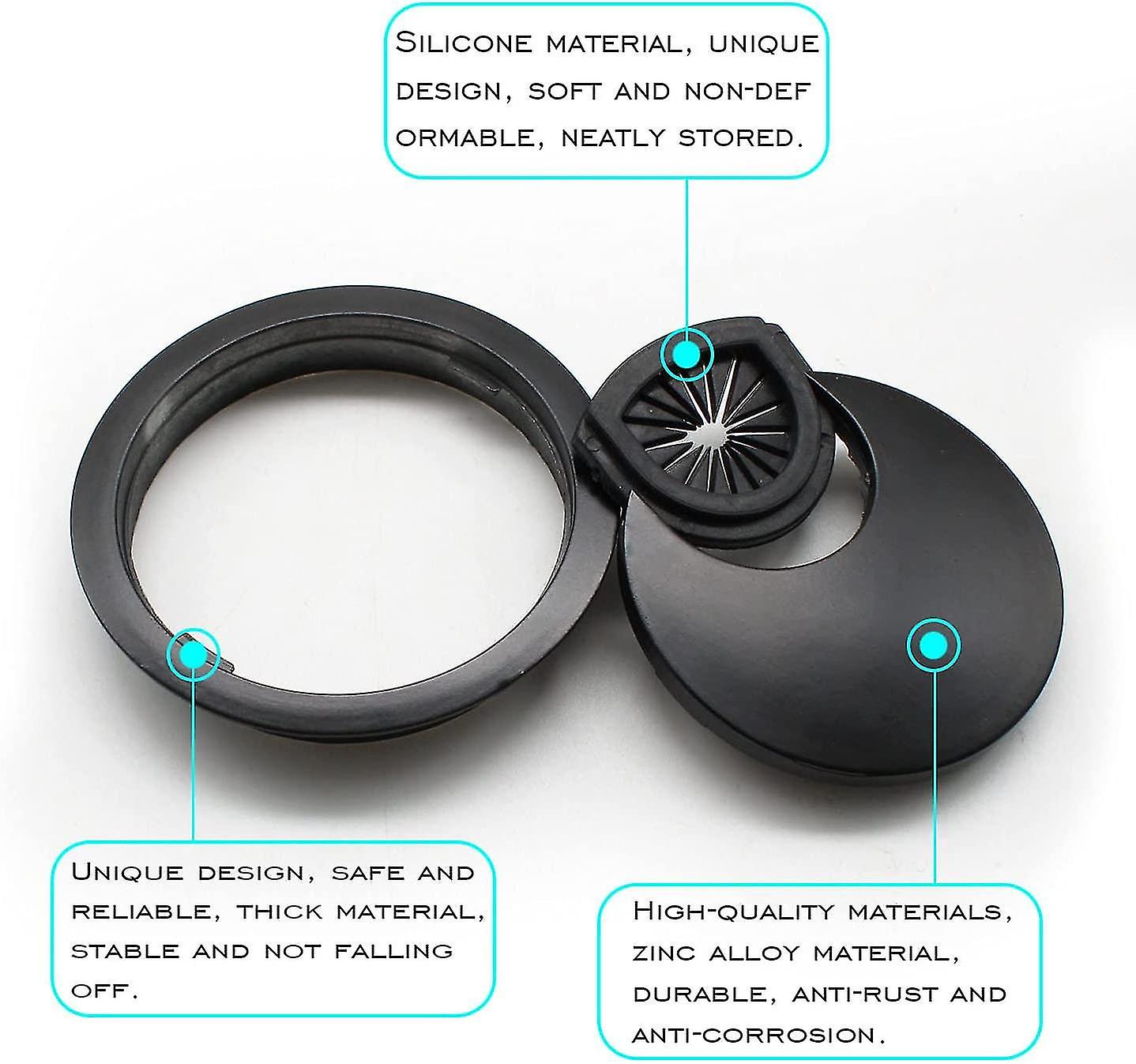 2 Pcs Black Desk Grommet 60 Mm, Cable Desk Hole Covers, Cord Hole Cover ...