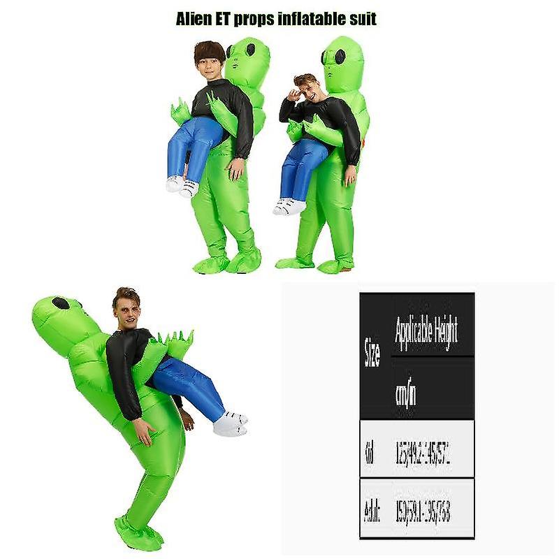 Green Alien Carrying Human Costume, Inflatable Alien Costume for Kids ...