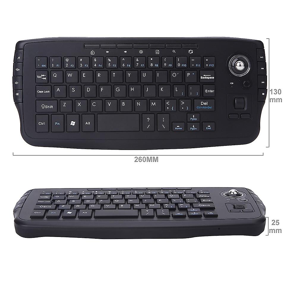 Mini Ergonomic Keyboard Trackball Air Mouse 1200dpi Function TV 2.4G ...