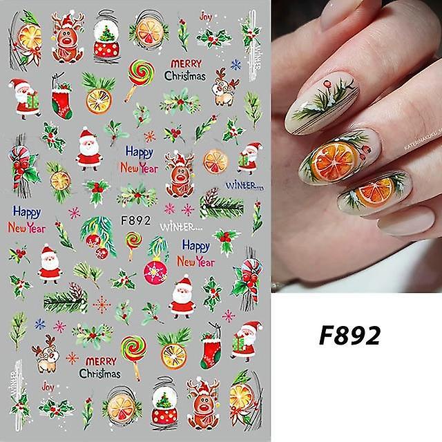 Christmas Nail Stickers Penguin Santa Claus Elk Tree Deer Bears Cute ...