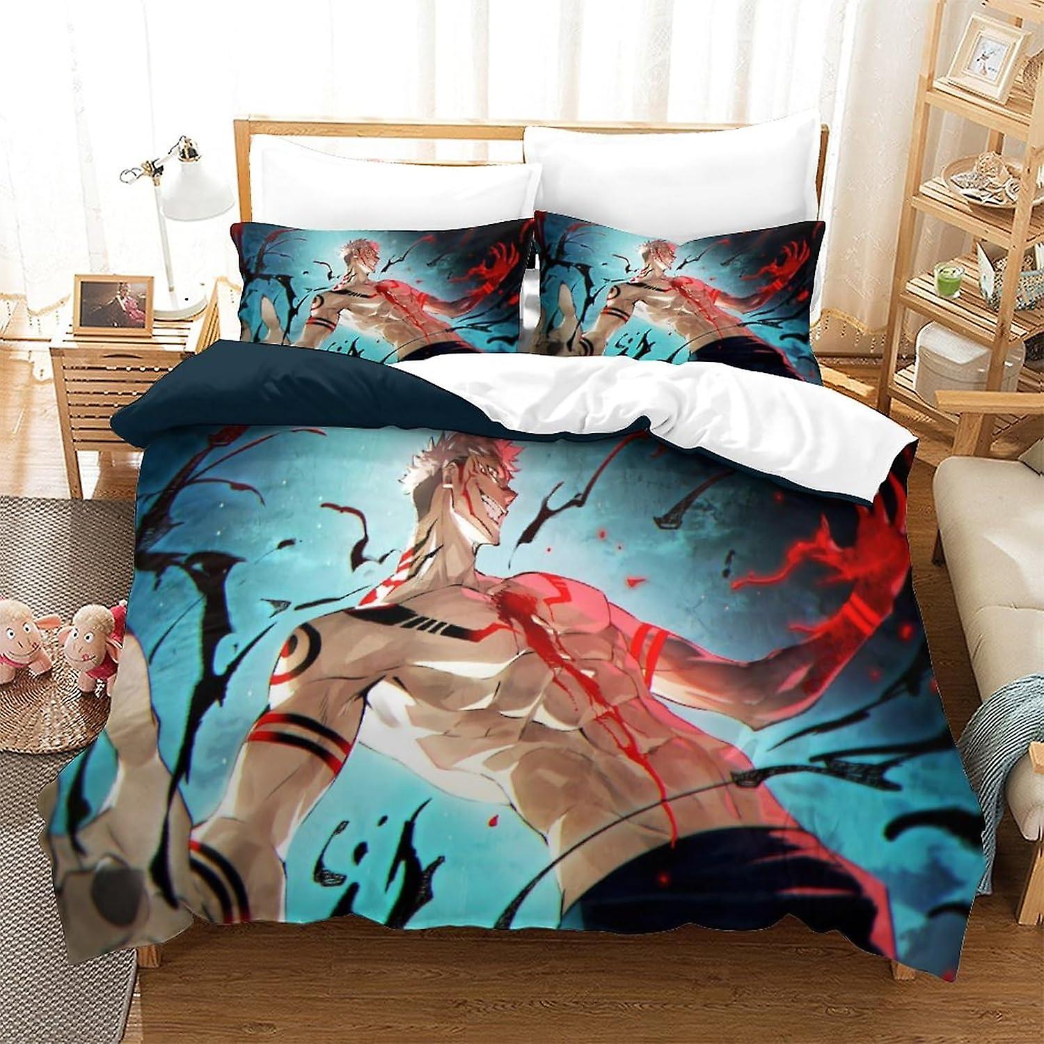 Anime Ryomen Sukuna Bedding Duvet Cover Set Jujutsu Kaisen 3D Printed ...