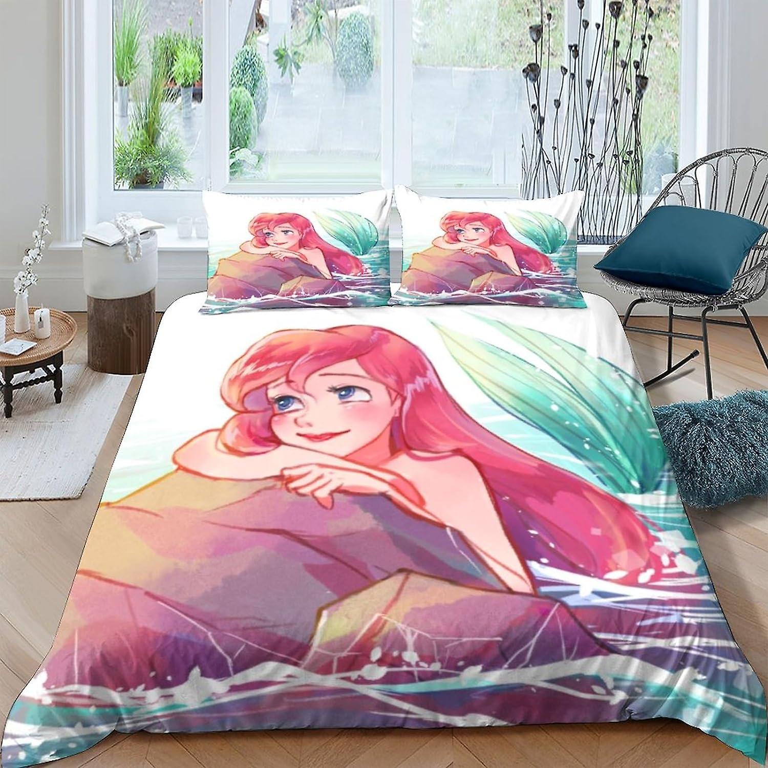 HOUKIG Ariel 3D Print Anime Characters Comforter Covers Quilt Cover ...