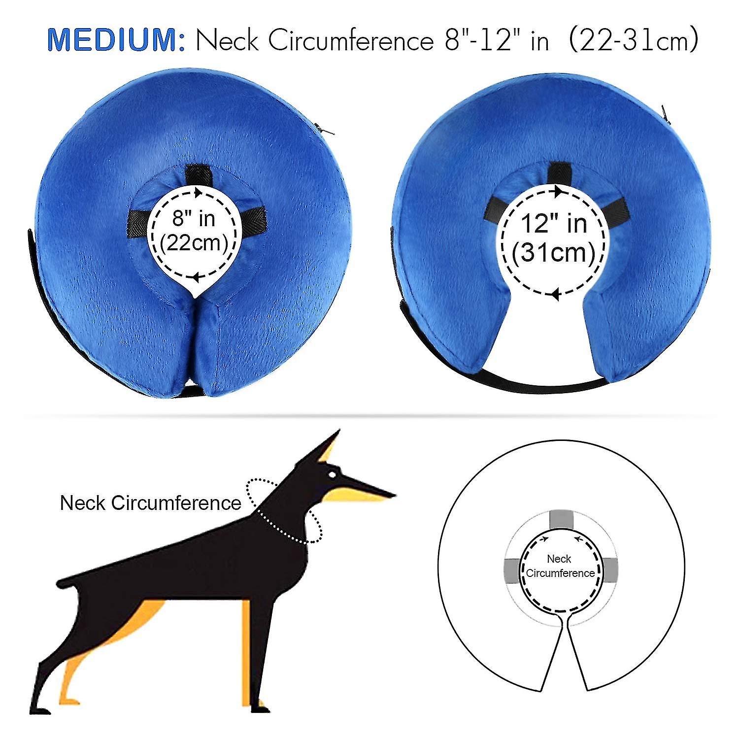 Protective Inflatable Cone Collar For Dogs And Cats, Adjustable Soft ...