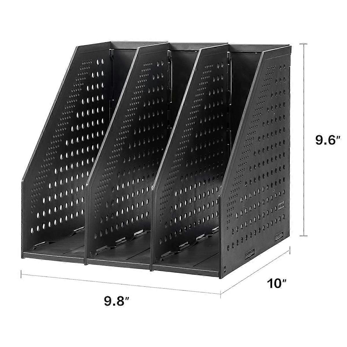 Collapsible Magazine File Holder Magazine Rack, 3 Vertical Compartments ...