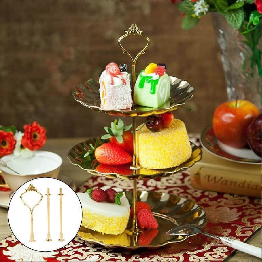 4 Set of 3 Tier Cake Plate Stand Handle Hardware, 2 Styles Tiered Fruit ...