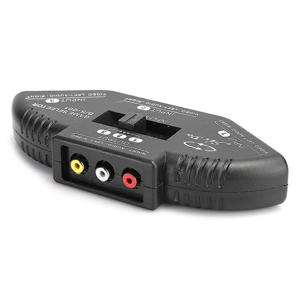 3 In 1 Out Audio Video Rca Splitter Black Switch Selector With Av Cable ...