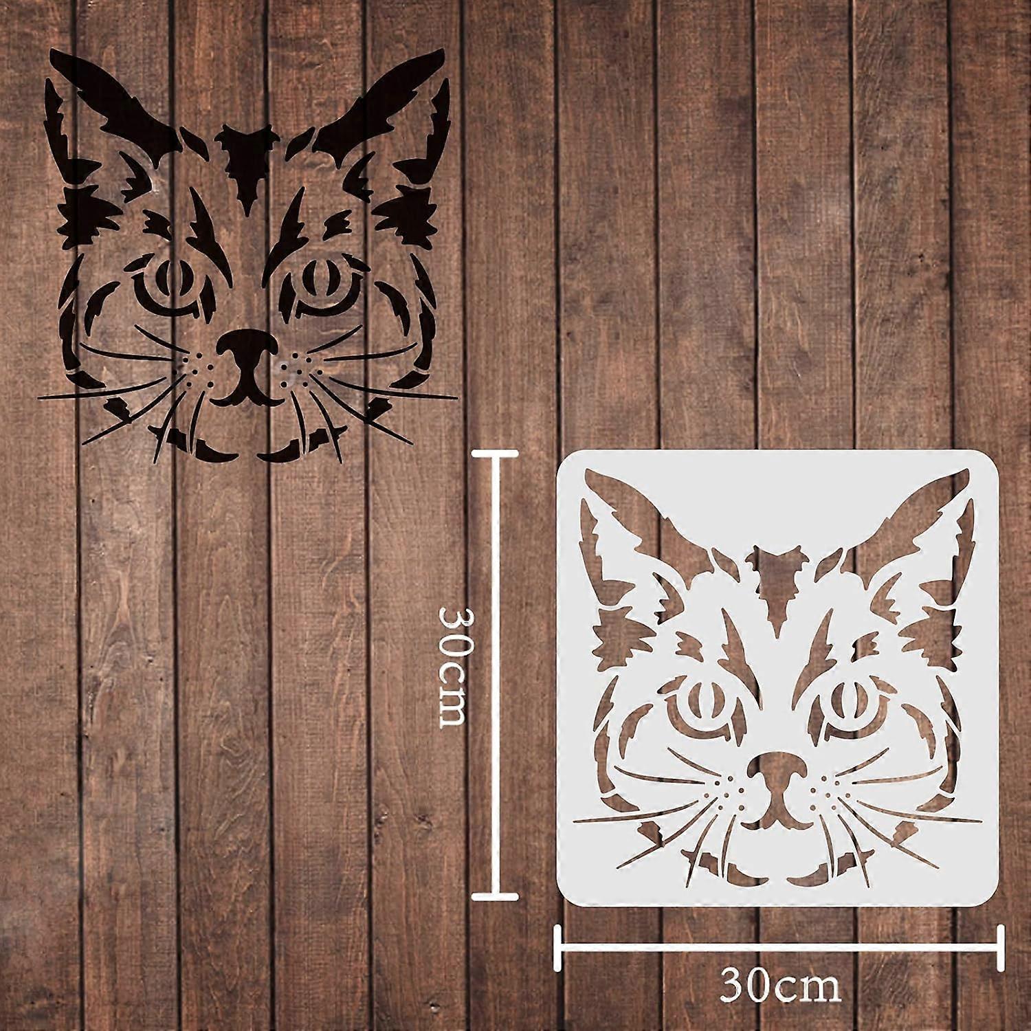 Cat Stencils Template 11.8x11.8inch Plastic Cat Drawing Painting ...
